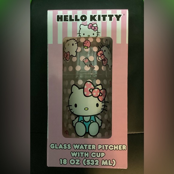 Hello Kitty | Dining | Hello Kitty Glass Water Pitcher Set | Poshmark